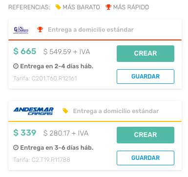 Cotizar y crear un envío